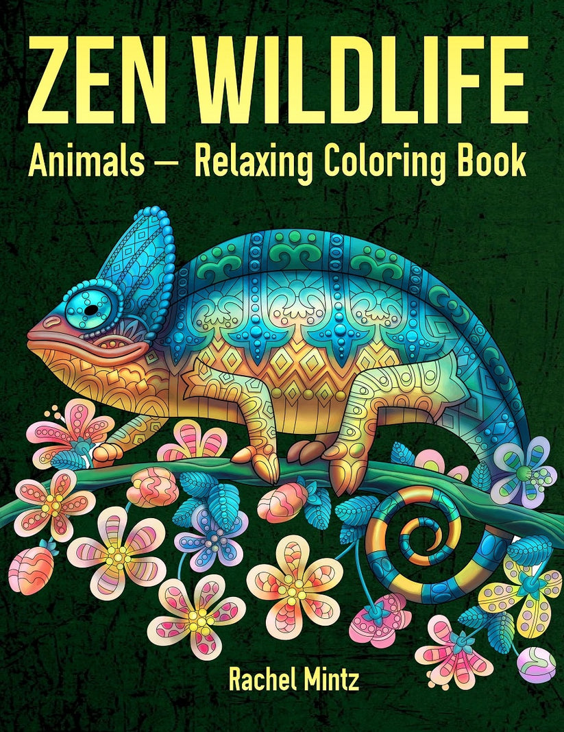 ZEN Wildlife Animals – Relaxing Coloring Book With Detailed Zentangle ...