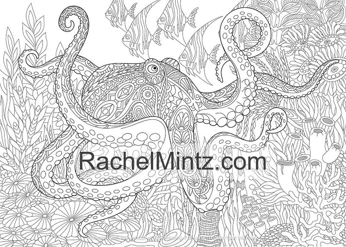 ZEN Wildlife Animals – Relaxing Coloring Book With Detailed Zentangle ...