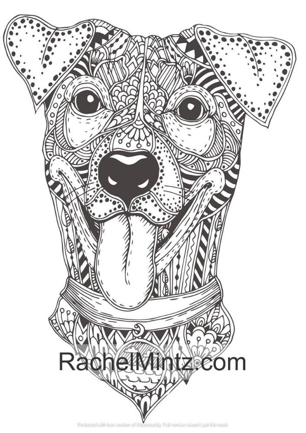 Mandala Dogs Coloring (PDF Book) - Relaxing Cute Ornamental Dog Breeds ...