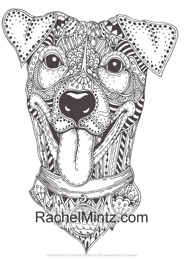 Mandala Dogs Coloring (PDF Book) - Relaxing Cute Ornamental Dog Breeds ...