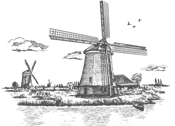 Wonderful Amsterdam - Dutch Architecture, Landscapes Sketches Line Art ...